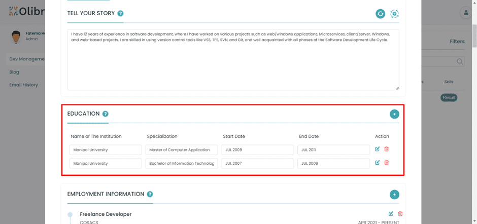 How can I finalize my resume with Olibr?